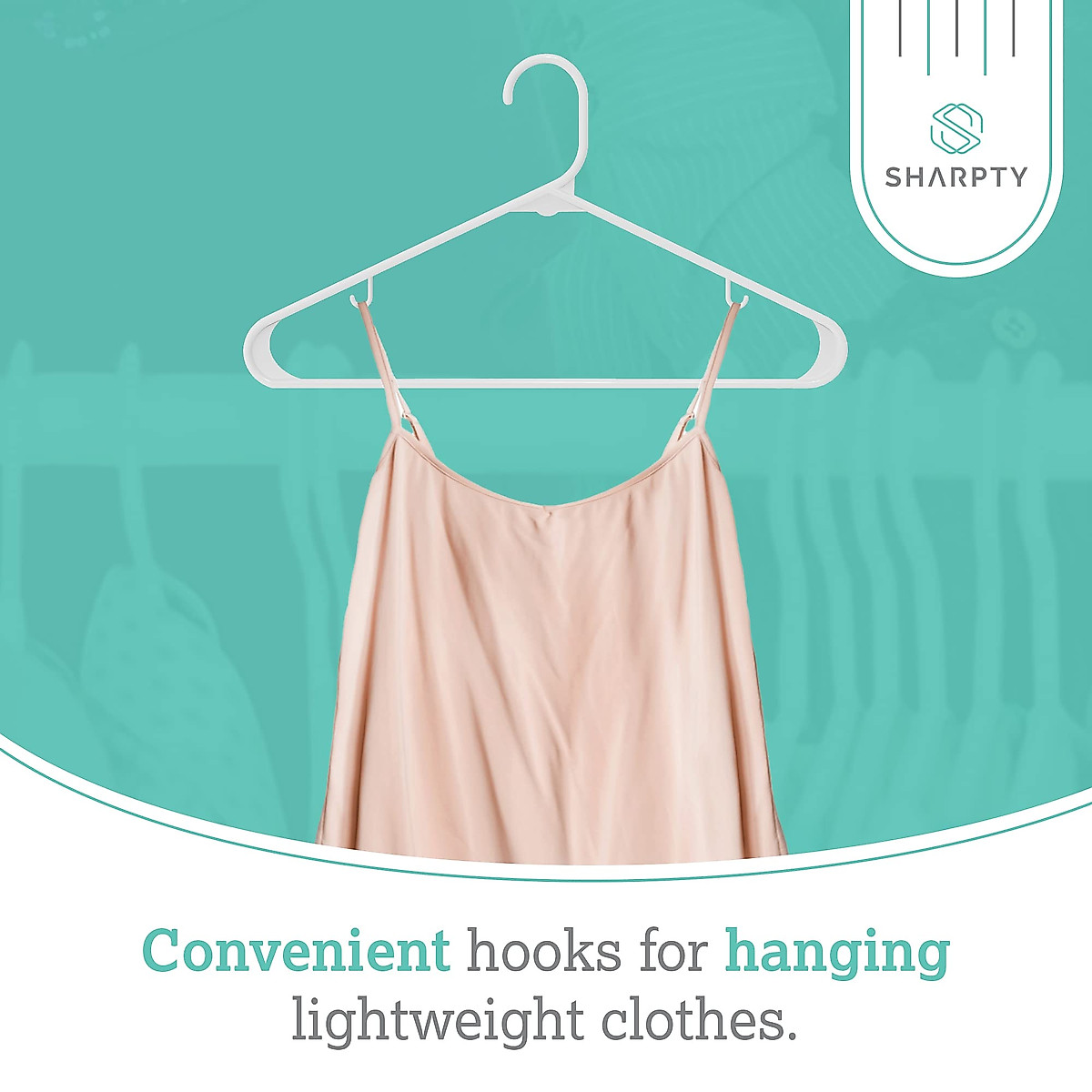 Sharpty Plastic Hangers Clothing Hangers Ideal for Everyday Standard Use (White, 20 Pack)