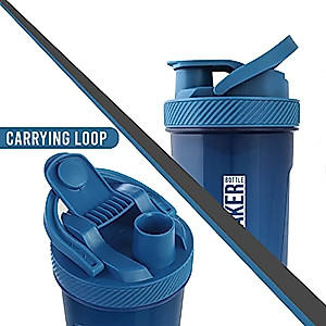 Utopia Home 2-Pack Shaker Bottle - 24 Ounce Protein Shaker Bottle for Pre & Post workout drinks - Classic Protein Mixer Shaker Bottle with Twist and Lock Protein Box Storage (All Navy & Clear/Navy)