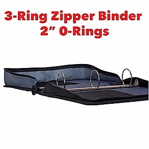 Case-It The Classic Zipper Binder - 2 Inch O-Rings - Multiple Pockets - 350 Sheet Capacity - Comes with Shoulder Strap - Fire Engine Red D-251 (6 Pack)