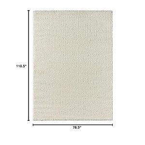 LUXE WEAVERS Fluffy Shag White 6x9 Area Rug