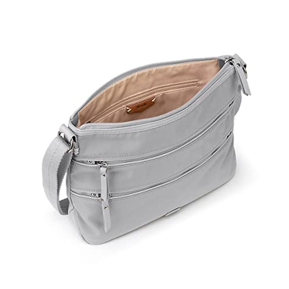 The Sak womens Esperato Recycled Nylon Crossbody, Light Grey, One Size US