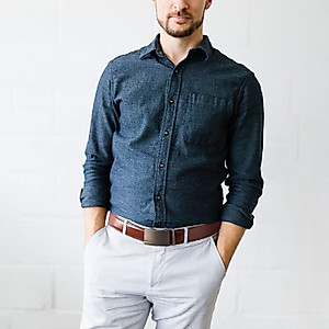 PlusZis 28"-68" Men's Leather Ratchet Dress Belt Big And Tall With Automatic Buckle