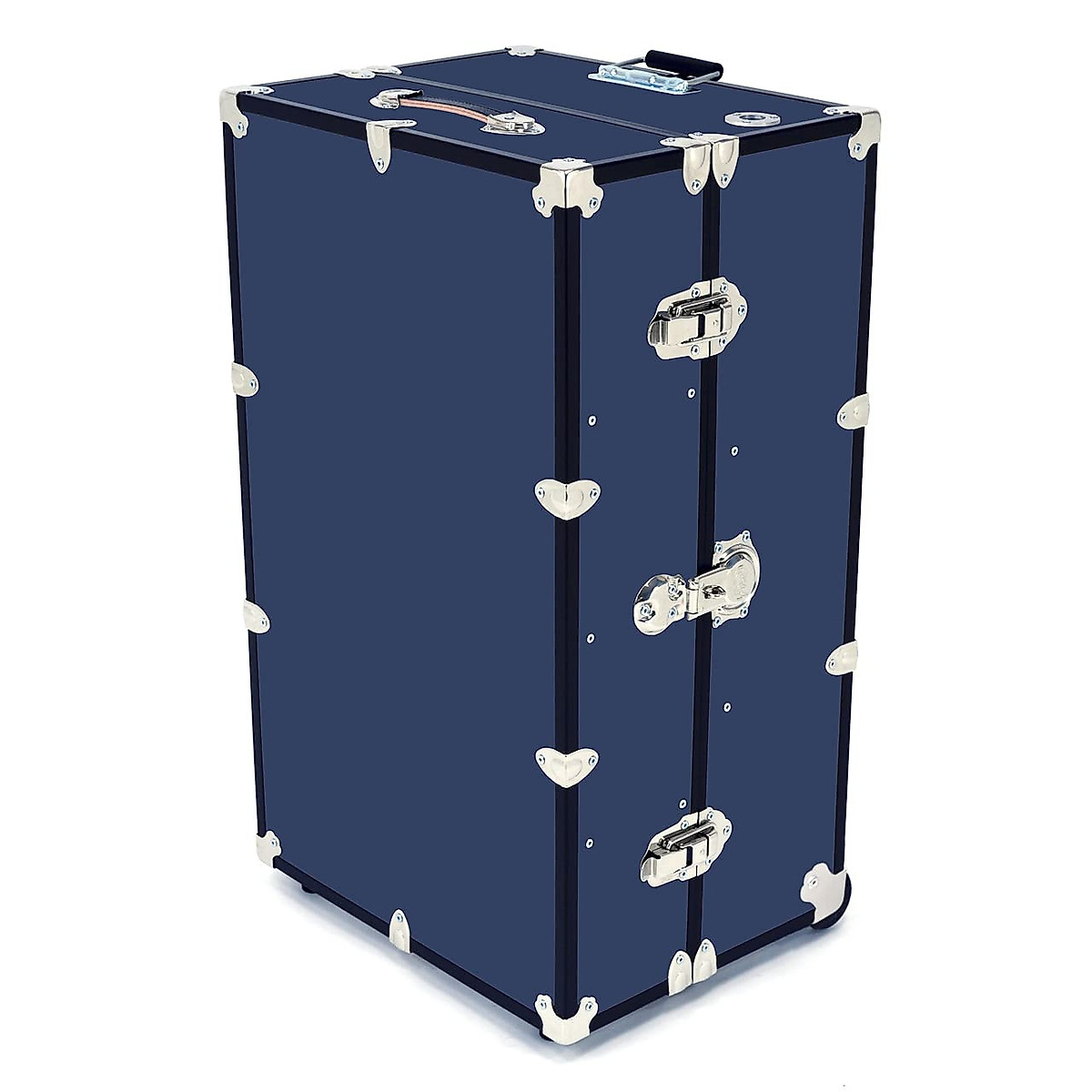 Rhino Trunk & Case Dance Star Wardrobe Trunk with Mounted Wheels, Competitions, Recitals, & Performances 35"x21"x16" (Navy Blue)