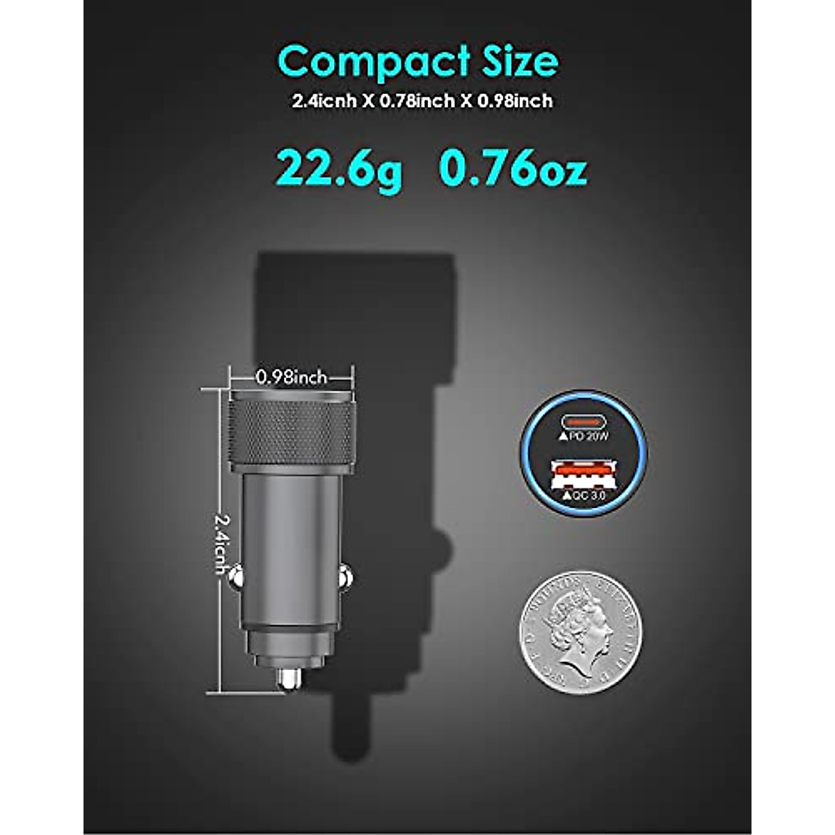 iPhone Car Charger,USB C Fast Car Charger[Apple MFi Certified] Apple Car Charging 38W Dual Port Car Charger Cigarette Lighter Adapter 2x3ft PD&QC 3.0 Lightning Cable for iPhone 13/12/12 Pro/11/Airpods