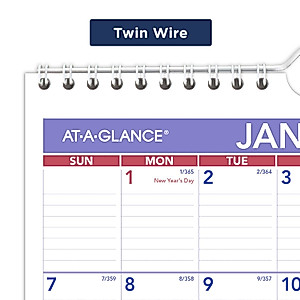 AT-A-GLANCE 2024 Wall Calendar, 8" x 11", Small, Ruled Blocks, Spiral Bound, Monthly (PM12824)