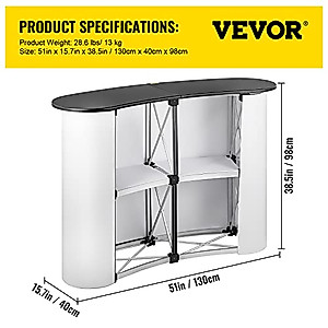 Geindus Portable Tradeshow Podium Table Display Exhibition Counter Stand Booth Fair with Wall Bags 51" X 15.7" X 38.5"