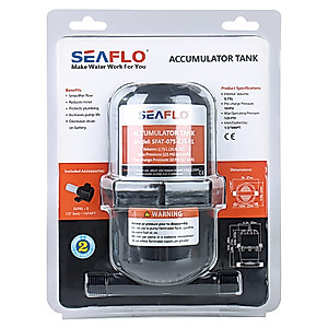 Seaflo 0.75/1.0 Liter Pressurized Accumulator Tank