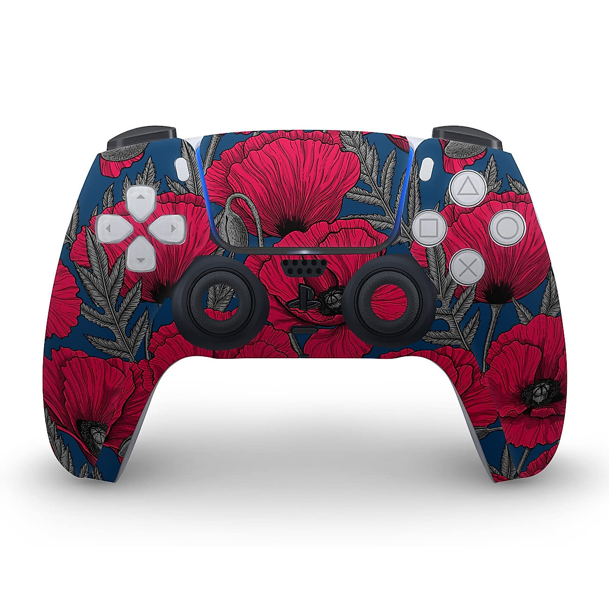 Head Case Designs Officially Licensed Katerina Kirilova Night Poppy Garden Patterns Vinyl Faceplate Gaming Skin Decal Compatible With Sony PlayStation 5 PS5 Digital Console and DualSense Controller