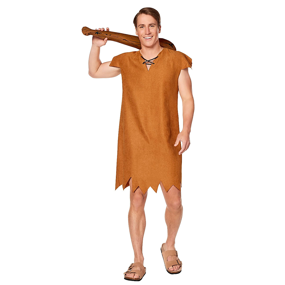 Spirit Halloween The Flintstones Adult Barney Rubble Costume | Officially licensed | Pullover style | Caveman costume - (XXL)
