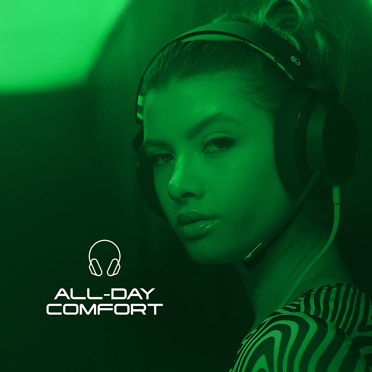 Skullcandy SLYR Multi-Platform Over-Ear Wired Gaming Headset, Works with Xbox Playstation and PC - Green