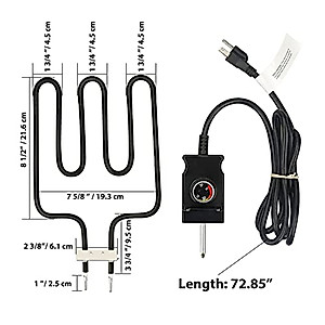 Unidanho Heating Element Replacement for Masterbuilt with Adjustable Thermostat Cord Controller, 1500 Watt Heating Element Replacement Part Compatible with Masterbuilt Smokers & Turkey Fryers