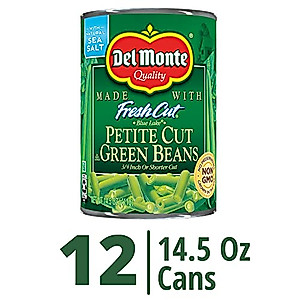 Del Monte Petite Cut Green Beans, 14.5 Oz, (Pack Of 12)