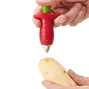 Chef'n Original Stem Gem Strawberry Huller, Red/Green -