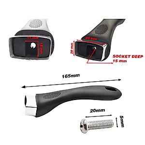 eHooyau 2 Pcs Pot Handle Bakelite Grip Long Replacement Handle with Screw for Kitchen Saucepan Pan Cookware