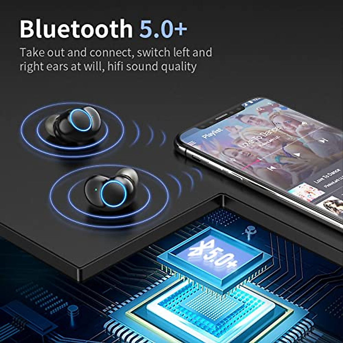 Wireless Earbuds Bluetooth, Bluetooth Earbuds 145H Playtime True Wireless Noise Cancelling Earbuds, Bluetooth Earphones Earbud & in-Ear Headphones for Android & iOS Waterproof w 2600mAh Power Bank