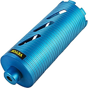 VEVOR Core Drill Bit, 4" /101.6 mm Diameter 5/8"-11 Shank Arbor with a Pilot Bit & 4.5" Blade, 9.5" /241.3mm Depth Diamond Dry Coring Bore Tool, Masonry Hole Saw Bits for Hard Concrete Brick and Block