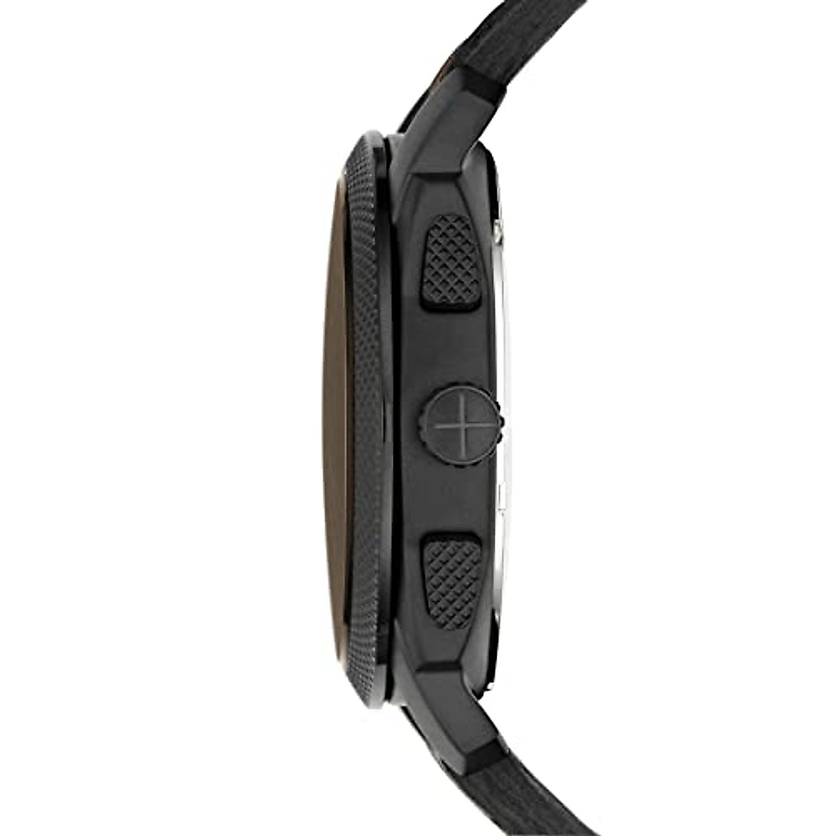 Fossil Men's Machine Quartz Stainless Steel and Leather Chronograph Watch, Color: Black, Dark Brown (Model: FS4656)