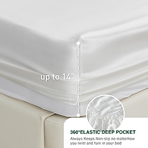 Love's cabin Twin Silky Soft Satin Bed Linen Set - 3 Piece with Deep Pockets, Luxury Satin Sheets, Wrinkle Resistant, Fits Mattresses up to 14''