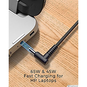 PowerSource 19.5V 65W 45W UL Listed 14Ft Long HP Smart Blue Tip AC Adapter for Many Models Including: X360 Pavilion, Envy, Spectre, Elitebook 840, ProBook, and More Laptop Power-Supply Charger Cord