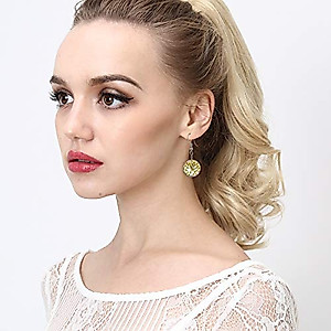 12 Pairs Multicolor Pressed Flower Dangle Earrings for Women-Life of Tree Drop Earrings for Grils- Womens Dangle Earrings Pack- Teen Girls Earrings Yellow Pink Purple Red Green Earring Set for Teens