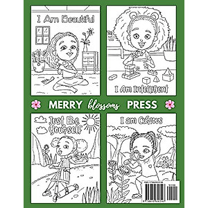 An African American Coloring Book For Girls: With Positive Affirmations: For Little Black & Brown Boss Babes With Natural Hair: With Motivational ... Included! (Black Girls Coloring Books)