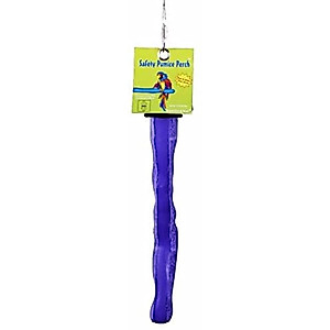 Sweet Feet and Beak Safety Perch for Birds (Medium) - Made with Safe Plastic & Pumice Stone - Decorative Bird Cage Accessories - Small Parrot, Cockatoo, Parakeet, & Cockatiel Perch - 1¼" x 12"