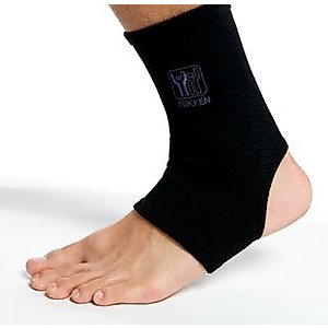 1 Nikken Large Ankle Sleeve 1831 - Black, Thin Elastic Support, Men Women Kids, Far Infrared, Compression, Brace, Sprained Swelling Injury Pain Relief & Recovery, Running Basketball Volleyball