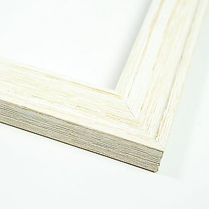 6x20 Frame White Solid Wood Picture Frame Width 1.5 Inches | Interior Frame Depth 0.5 Inches | Whitcomb Rustic Photo Frame Complete with UV Acrylic, Foam Board Backing & Hanging Hardware