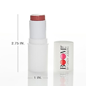 BOOM! By Cindy Joseph BoomStick Rose Nude - 3-in-1 Cream Blush Stick for Eyes, Lips & Cheeks - Cruelty-Free, Long-Wearing, Blendable, Buildable Lip & Cheek Tint - Multi-Use Makeup for All Skin Types