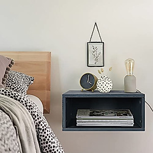 Glamyin Floating Nightstand with Drawer, Wall Mounted Nightstands Bedroom, Beside Shelf, Farmhouse Nightstands