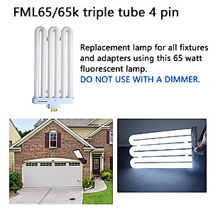 FML65/65K 65Watt 6500K Fluorescent Light Bulb,4Pins Base Triple Tube Replacement for Feit Electric 06565,BPFML65/65 2 Pack