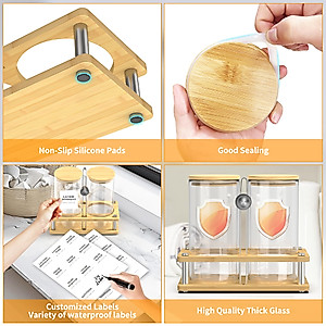 Venuekkuri Laundry Pods Containers for Laundry Room Organization and Storage with Spoons,Tweezer and Labels,Airtight Glass jars Holder Set of 2 for Laundry Detergent, Scent Booster Beads