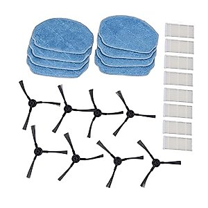 EVGATSAUTO Robot Vacuum Brush Filter Parts, Premium Fiber Robotic Vacuum Cleaner Accessories Kit Mop Cloth Side Brush Filter Parts Replacement for BR150 BR151