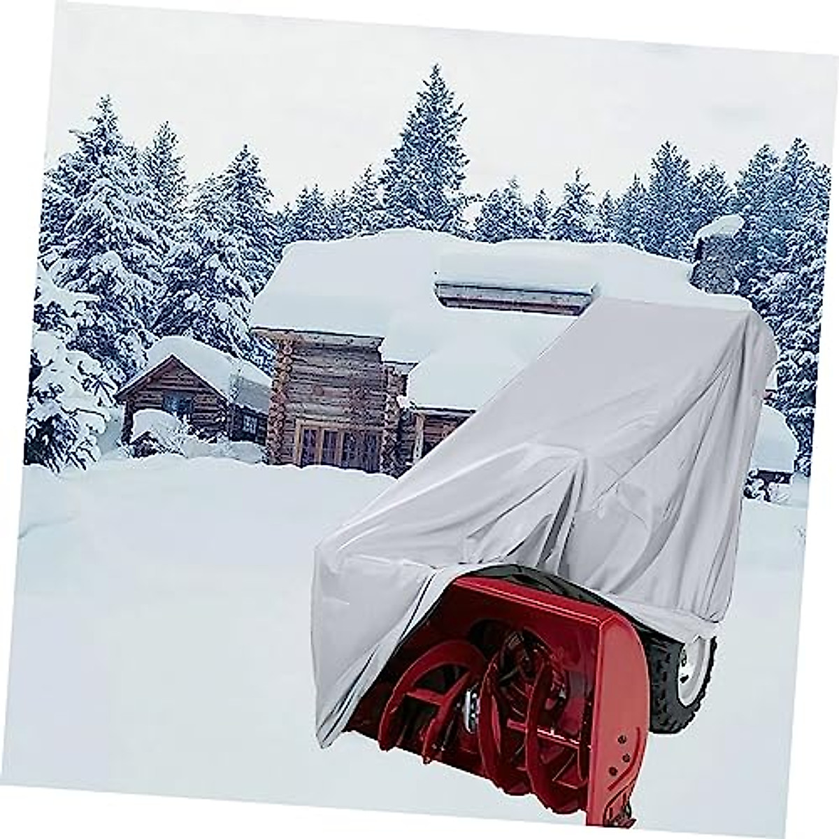 Happyyami Snow Plow Cover Wear-Resist Blower Cover Lawn Mower Cover Electric Snow Thrower Cover Snow Shovel Cover Riding Mower Cover Fabric Snow Blower Cover Gazebo Shade Oxford Cloth