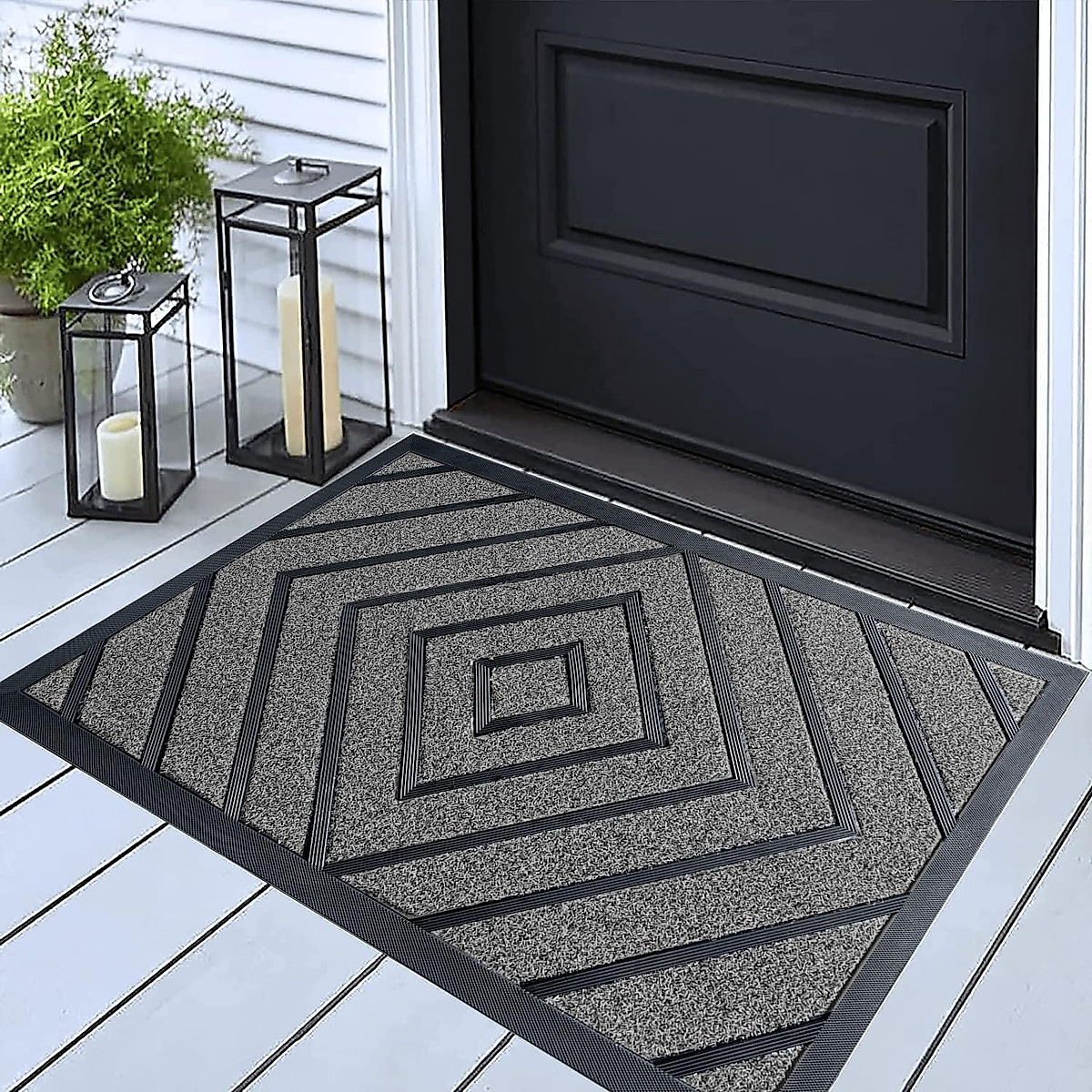 ubdyo - Durable Outdoor Mat - Front Door Mat - 30''x18'' - Welcome Mats Outdoor - Outdoor Mat - Entryway - Grey (1-Pack)