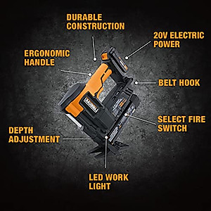 Freeman PE4118GF 20 Volt Cordless 4-in-1 18-Gauge 2" Flooring Nailer/Stapler Kit with Lithium-Ion Batteries, Charger, Case, and Fasteners (1000 Count)