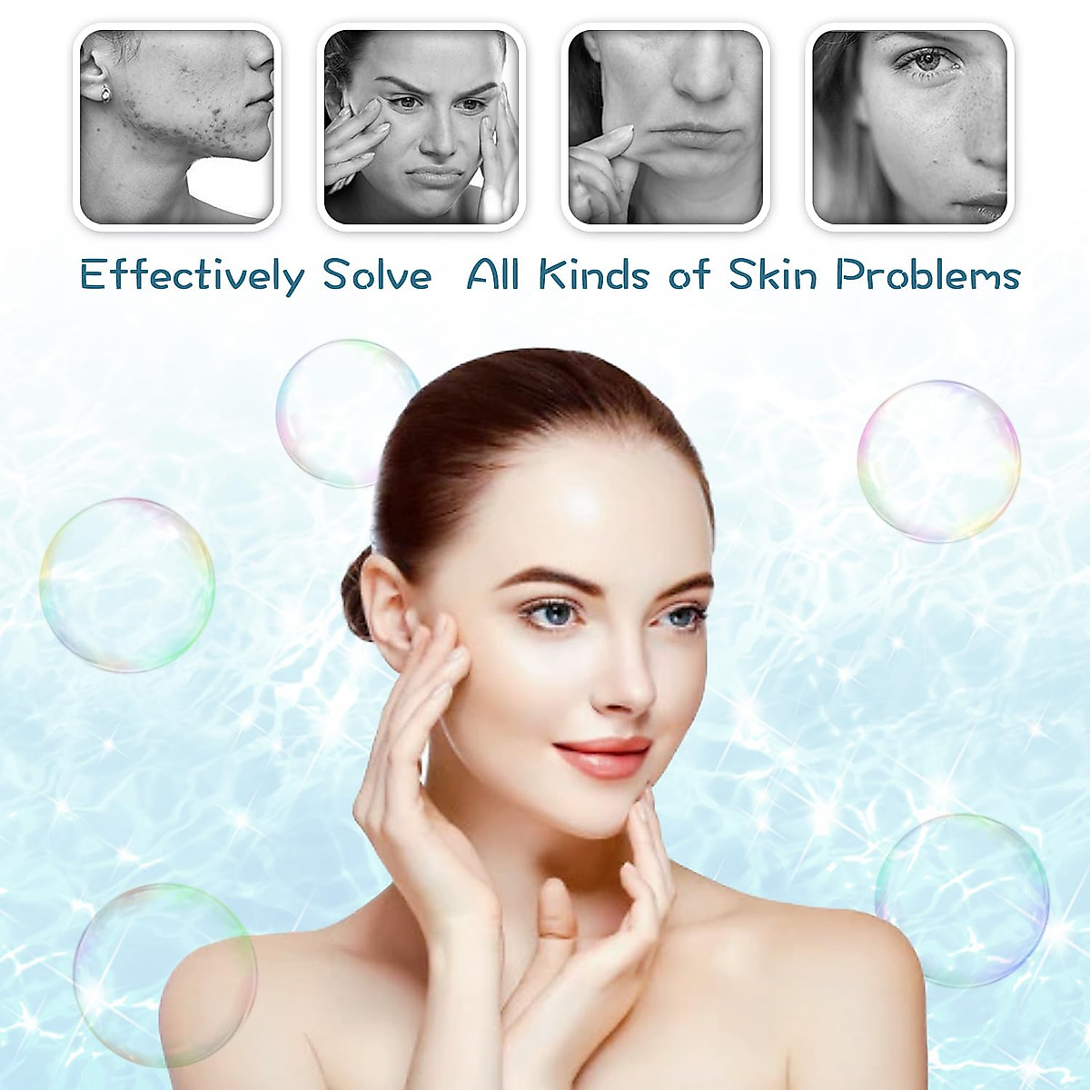 HXDZFX LED FACIAL LIGHT THERAPY MASK-Led Face Mask Light Therapy, 7 Led Light Therapy Facial Skin Care Mask - Blue & Red Light for Acne Photon Mask - Skin Care Mask for Face.White