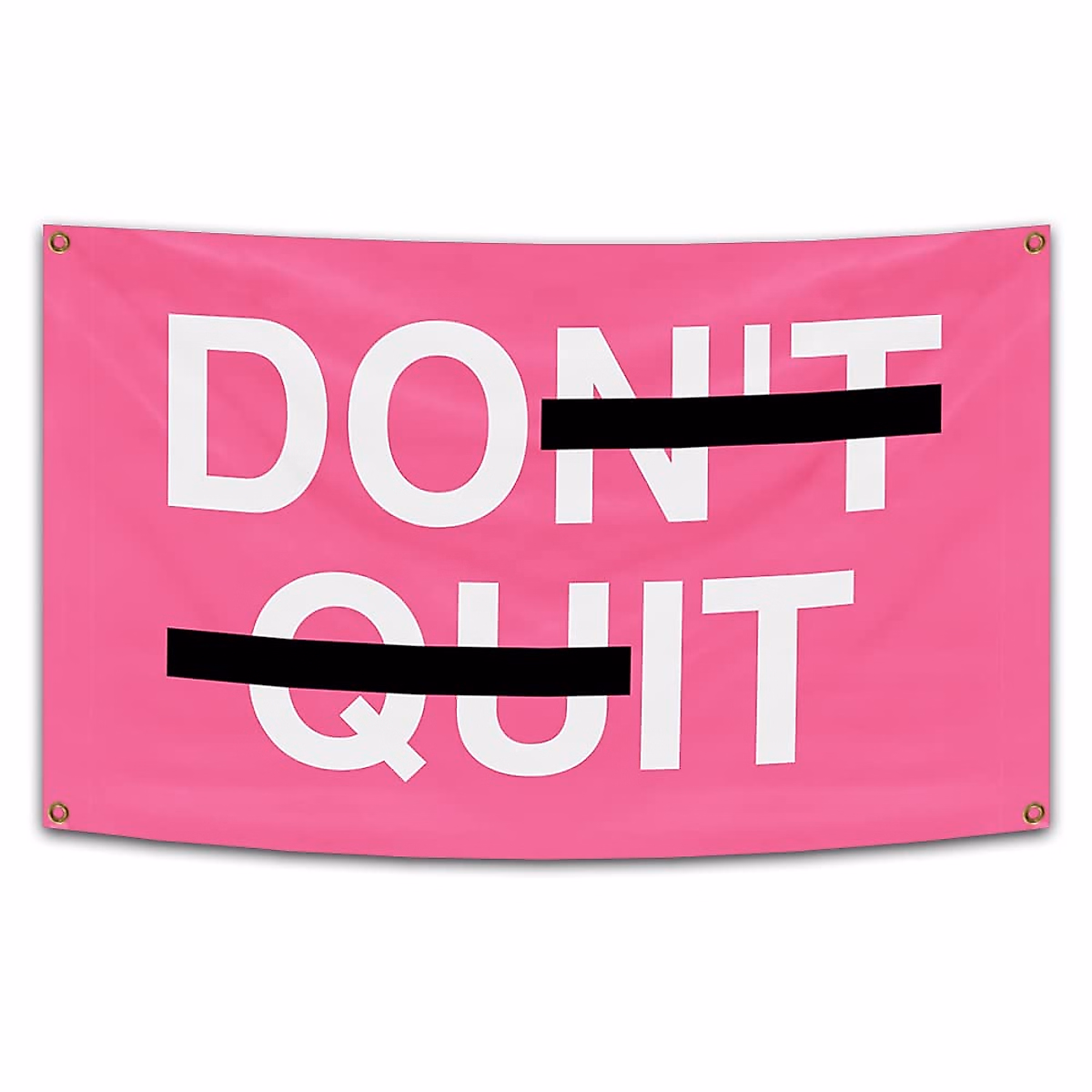 Don't Quit Flag Motivational Fitness Gym Pink Flag Banner for Lady Banner 3×5FT Pub Club College Dorm Room Wall Bedroom Living Room Decoration with 4 Brass Grommets