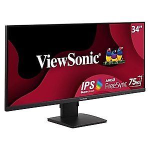 ViewSonic VA3456-MHDJ 34 Inch 21:9 UltraWide WQHD 1440p IPS Monitor with Ultra-Thin Bezels, Ergonomics Design, HDMI, and DisplayPort Inputs for Home and Office