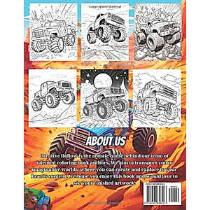 Monster Trucks Coloring Book: 40+ Awesome Illustrations of Massive 4 Wheelers with Giant Tires Performing Amazing Stunts - For Adults & Teens ... Cars, Trucks, Food & Dinosaur Coloring Books)