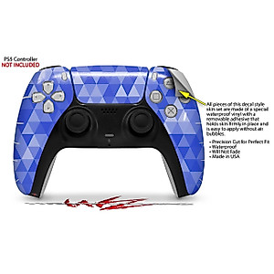 WraptorSkinz Skin Wrap compatible with Sony PS5 DualSense Controller Triangle Mosaic Blue (CONTROLLER NOT INCLUDED)