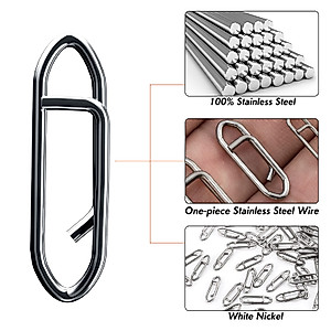 Dr.Fish Fishing Power Clips Stainless Steel Speed Clip Quick Change Fast Link Fishing Snap Connector Freshwater Saltwater Quick Snap Crankbait Tackle Mircro Clips 25LB