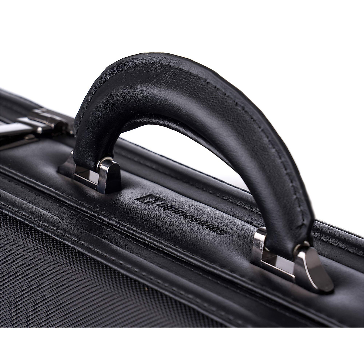 Alpine Swiss Expandable Attache Case Dual Combination Lock Hard Side Briefcase, Black