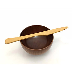 JapanBargain 4107x6, Bamboo Dinner Knife Butter Spreader Kids Knife for Eating Appetizer Furit Dessert Snack Reusable Dishwasher Safe, Set of 6, 9-inches