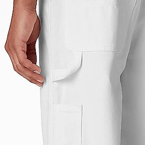 Dickies mens Painters Bib overalls and coveralls workwear apparel, White, 34W x 30L US