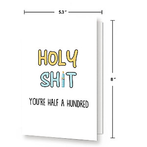 Funny 50th Birthday Card, Rude 50 Years Old Birthday Card for Friend Him Her, 50 Birthday Gift for Men Women
