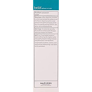belif Problem Solution Toner | Facial Toner for Acne-Prone & Oily Skin | Antioxidants & Tea Tree Oil Soothes Blemishes & Prevents Future Breakouts | Sensitive Skin Toner for Women & Men | 6.75 Fl Oz