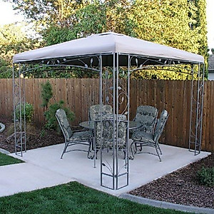 Garden Winds Replacement Canopy Top Cover for The Martha Stewart Victoria Collection Gazebo 10' x 10'