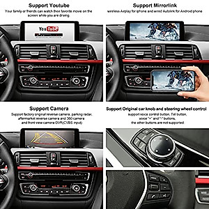 Road Top Wireless Carplay Retrofit Kit Decoder for BMW NBT system 3 4 5 6 7 Series X1 X3 X4 X5 X6 2012-2016, Support iOS 13 14, Android Auto, AirPlay, Mirroring, Rear View, USB Drive, Firmware Upgrade