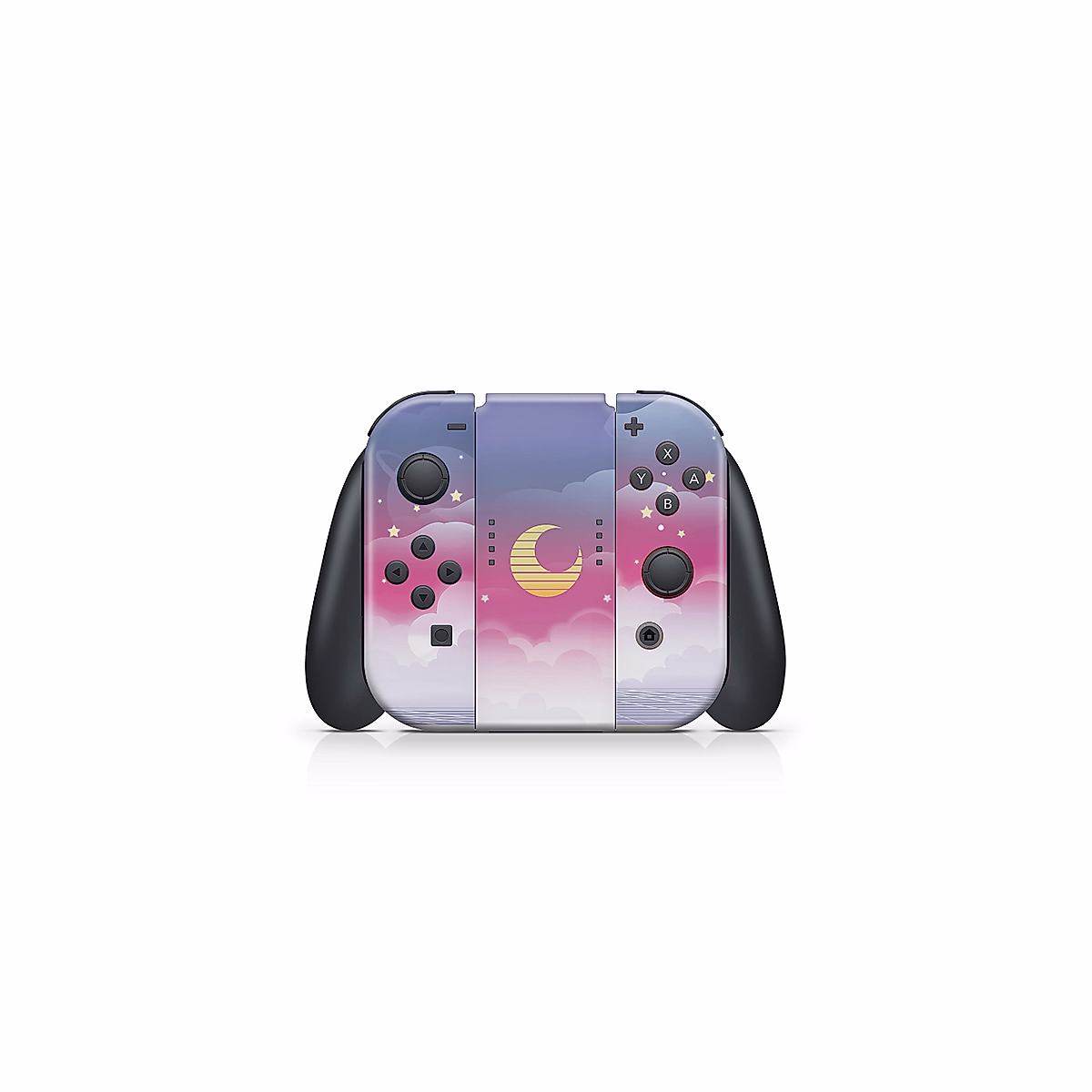 Tacky Design Clouds Skin Compatible with Nintendo Switch Skin Wrap Cover, Moon Skin for Nintendo Switch Stickers, Premium Vinyl 3M Full Wrap Decal, Purple Starry Sky Skin.